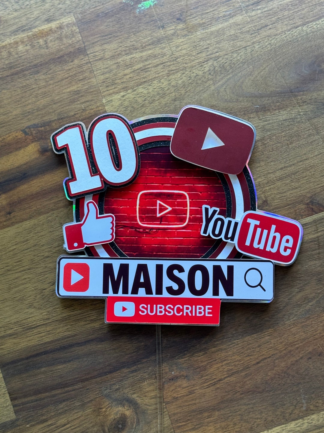 Youtube Theme Cake Topper - Youtube Theme Birthday - Youtube Theme Cake ...