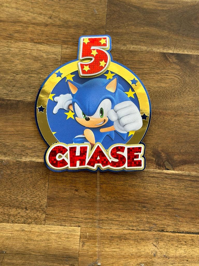 Sonic Theme Cake Topper Sonic Theme Birthday Sonic Theme - Etsy Australia
