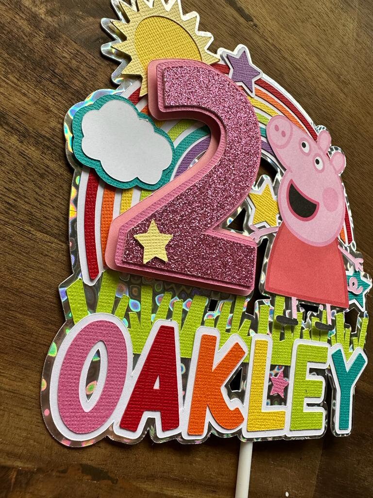 Peppa Pig Cake Topper - Peppa Pig Birthday - Peppa Pig Cake - Boy ...