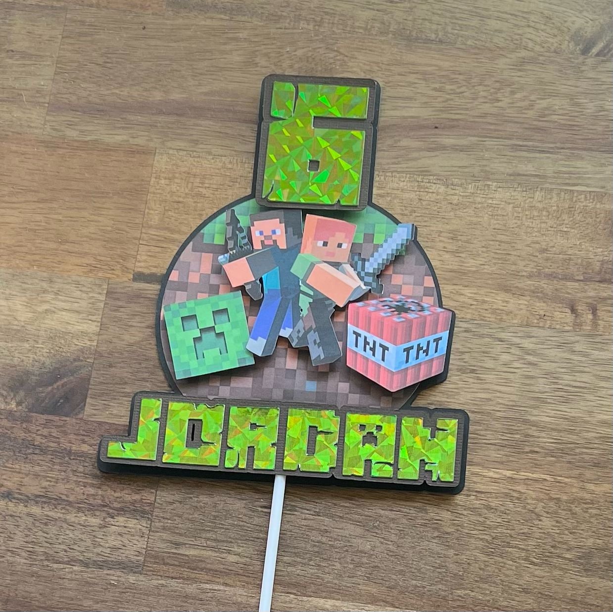 Minecraft Cake Topper Minecraft Birthday Minecraft Cake - Etsy
