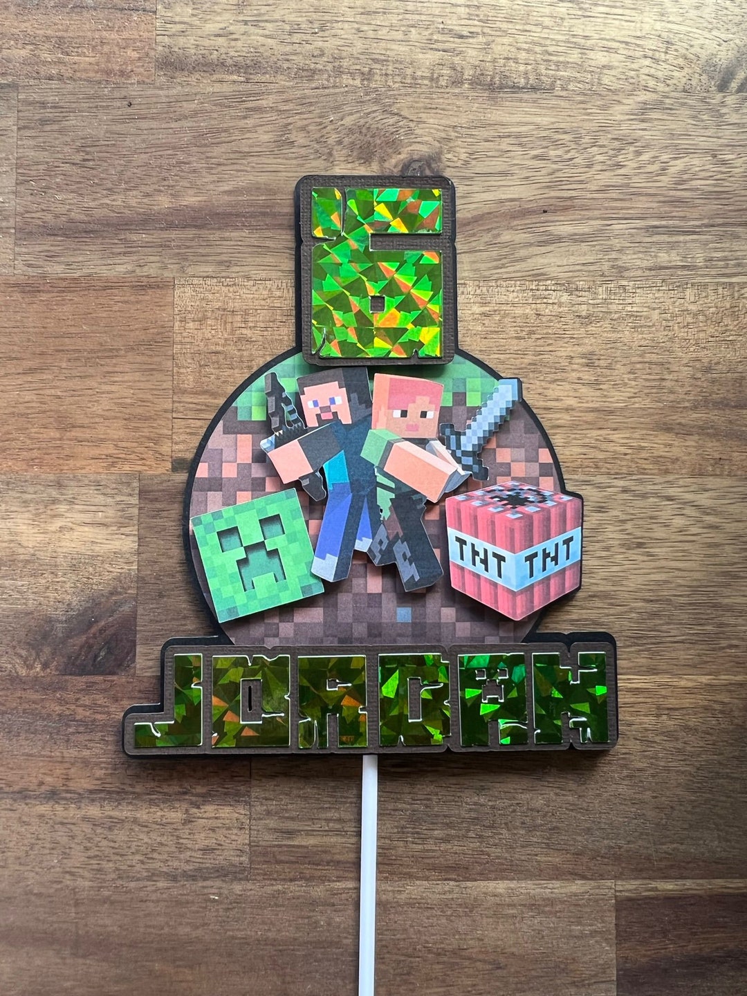 Minecraft Cake Topper - Minecraft Birthday - Minecraft Cake - Boy ...