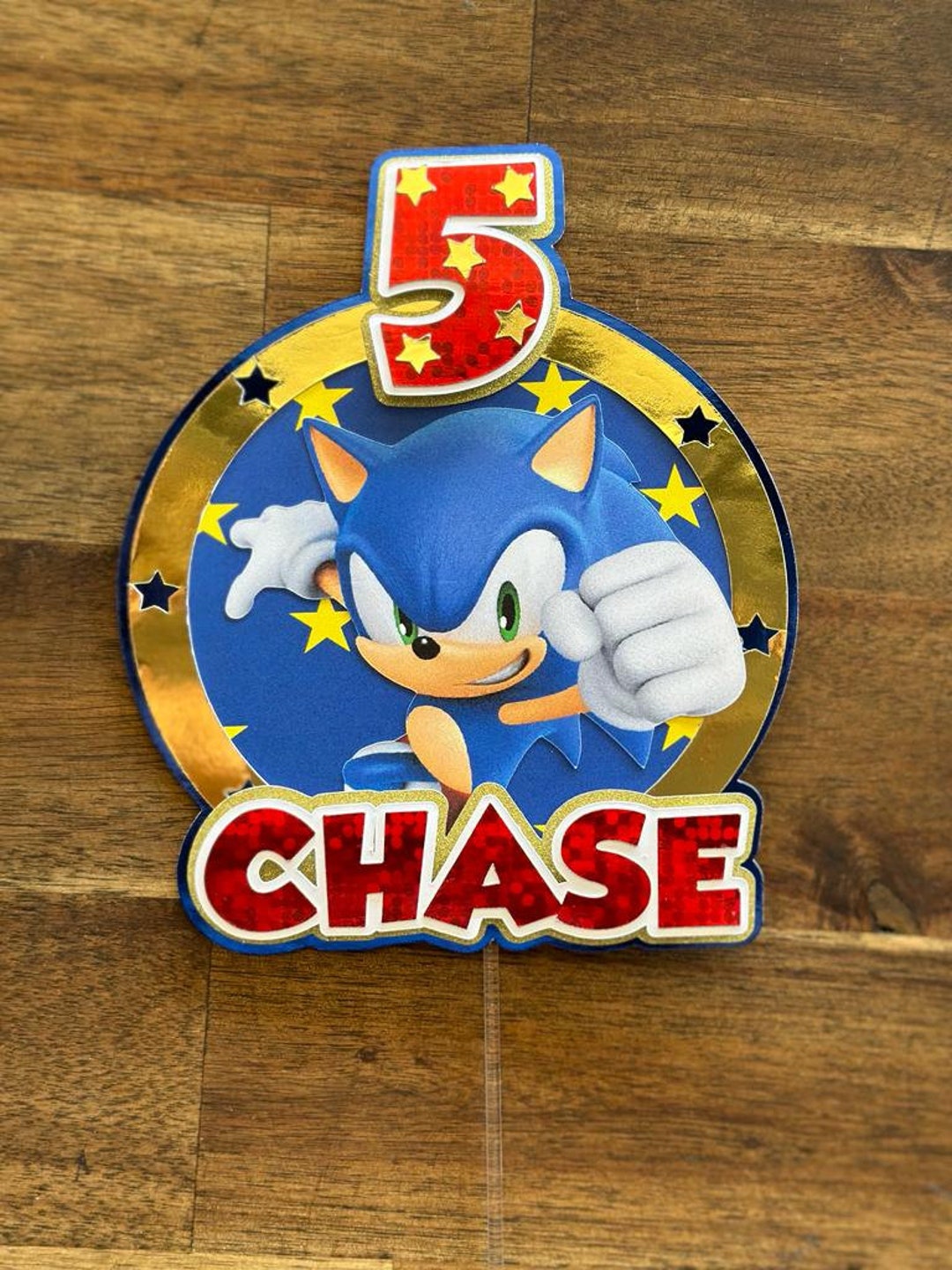 Sonic Theme Cake Topper - Sonic Theme Birthday - Sonic Theme Cake - Boy ...