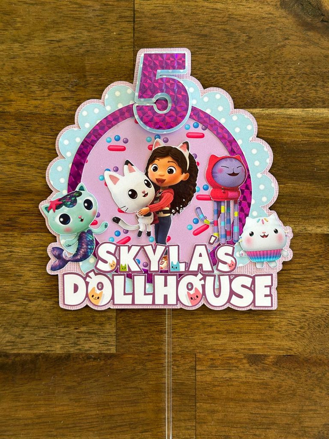 Gabby Dollhouse Theme Cake Topper - Gabby Dollhouse Theme Birthday ...