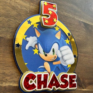 Sonic Theme Cake Topper - Sonic Theme Birthday - Sonic Theme Cake - Boy ...