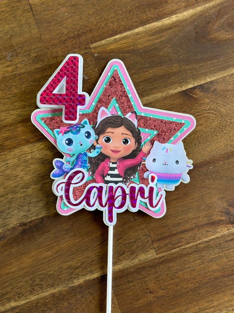 Gabby Dollhouse Theme Cake Topper Gabby Dollhousetheme - Etsy Australia