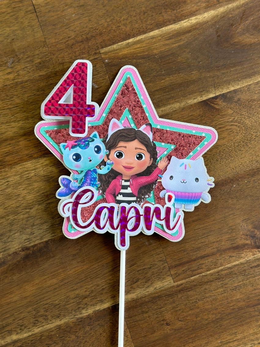 Gabby Dollhouse Theme Cake Topper Gabby Dollhousetheme - Etsy Australia