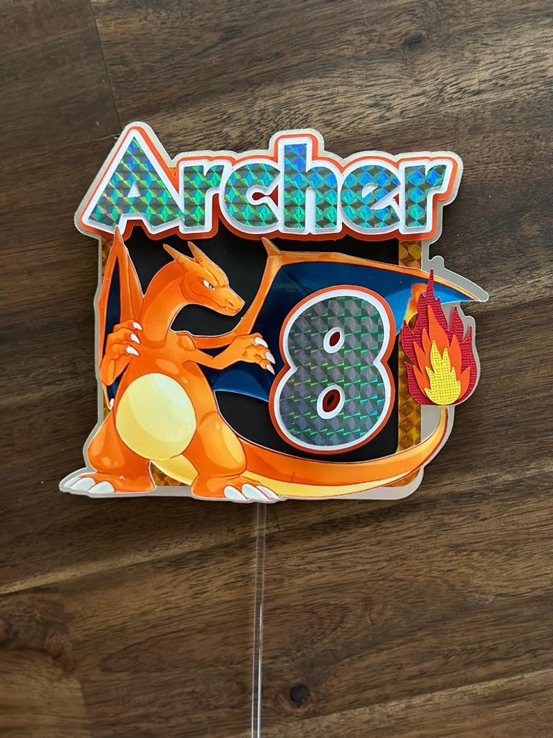 Pokemon Charizard Cake Topper Pokemon Birthday Pokemon - Etsy
