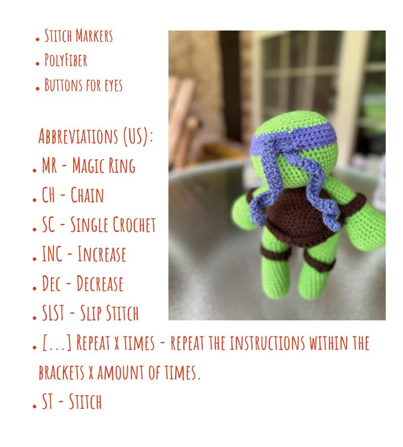 Crochet Ninja Turtle PDF Pattern - Etsy