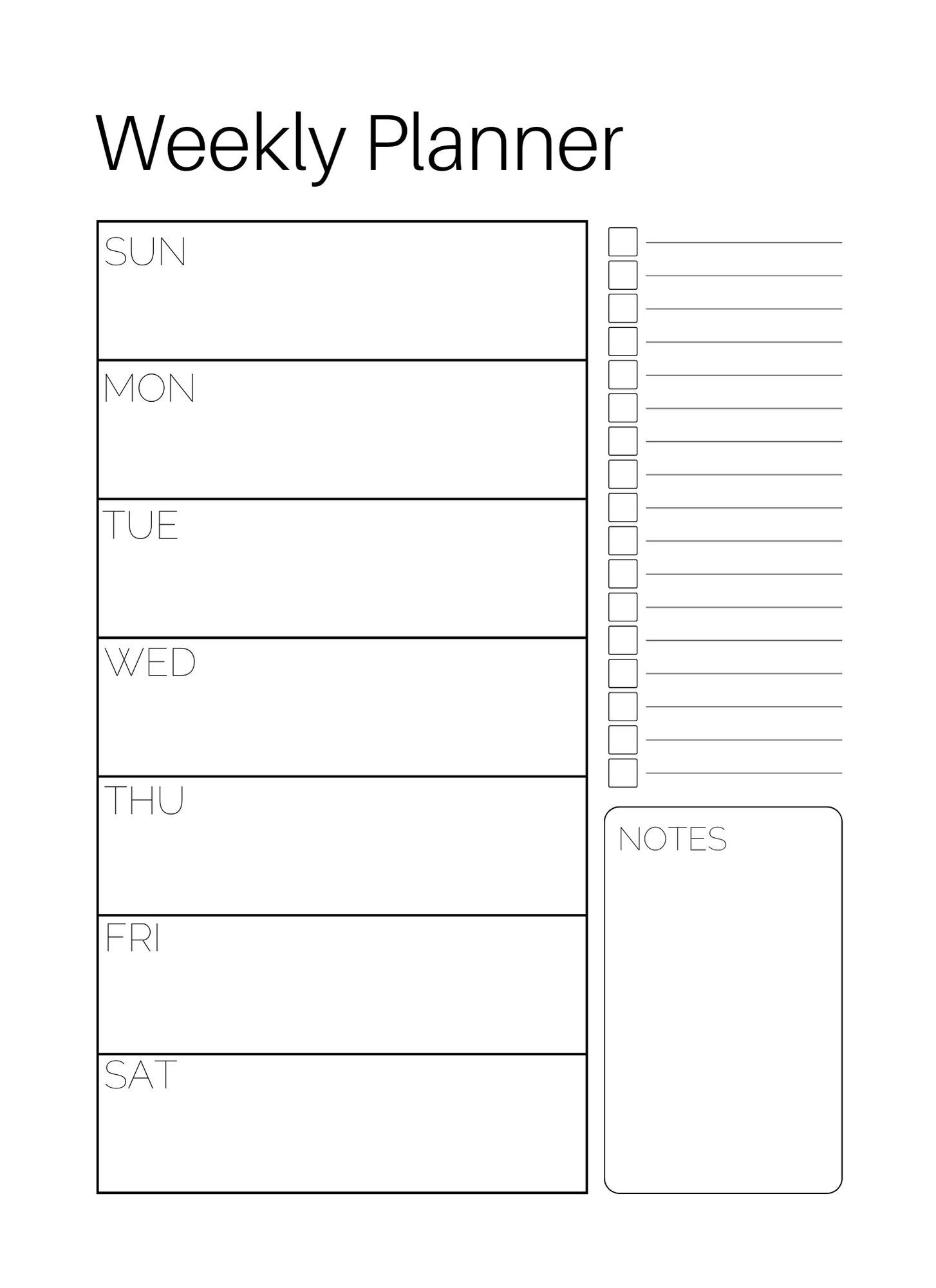 Minimalist Weekly Planner - Etsy