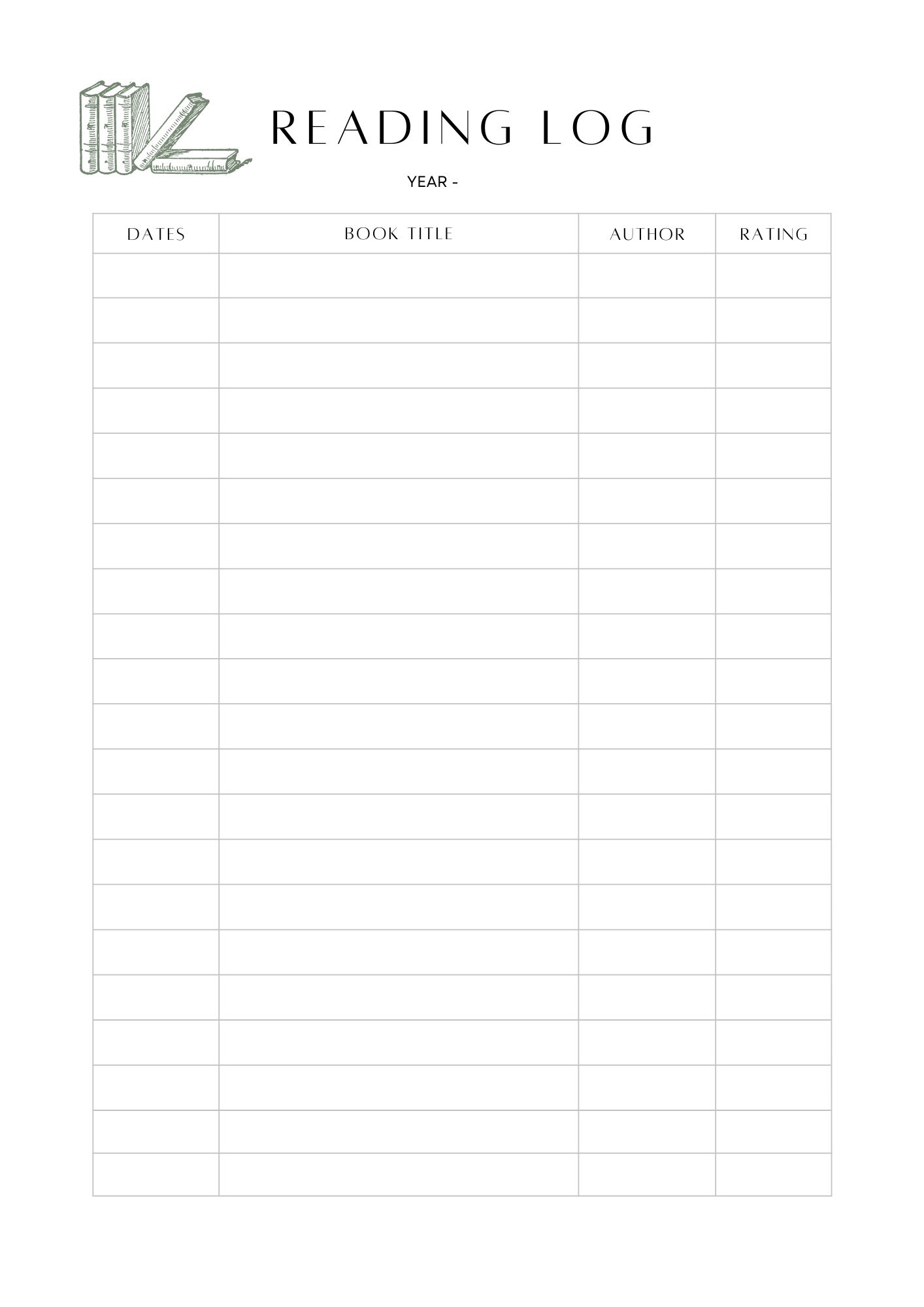 Digital & Printable Book Journal, Reading Journal, Reading List ...