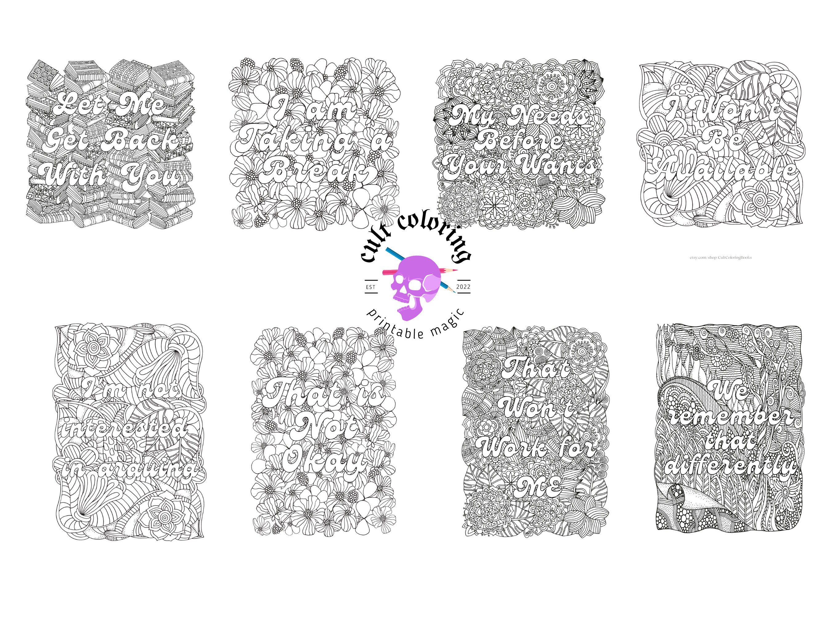 Boundaries: a Mental Health Art Therapy Adult Coloring Book, 28 Pages ...