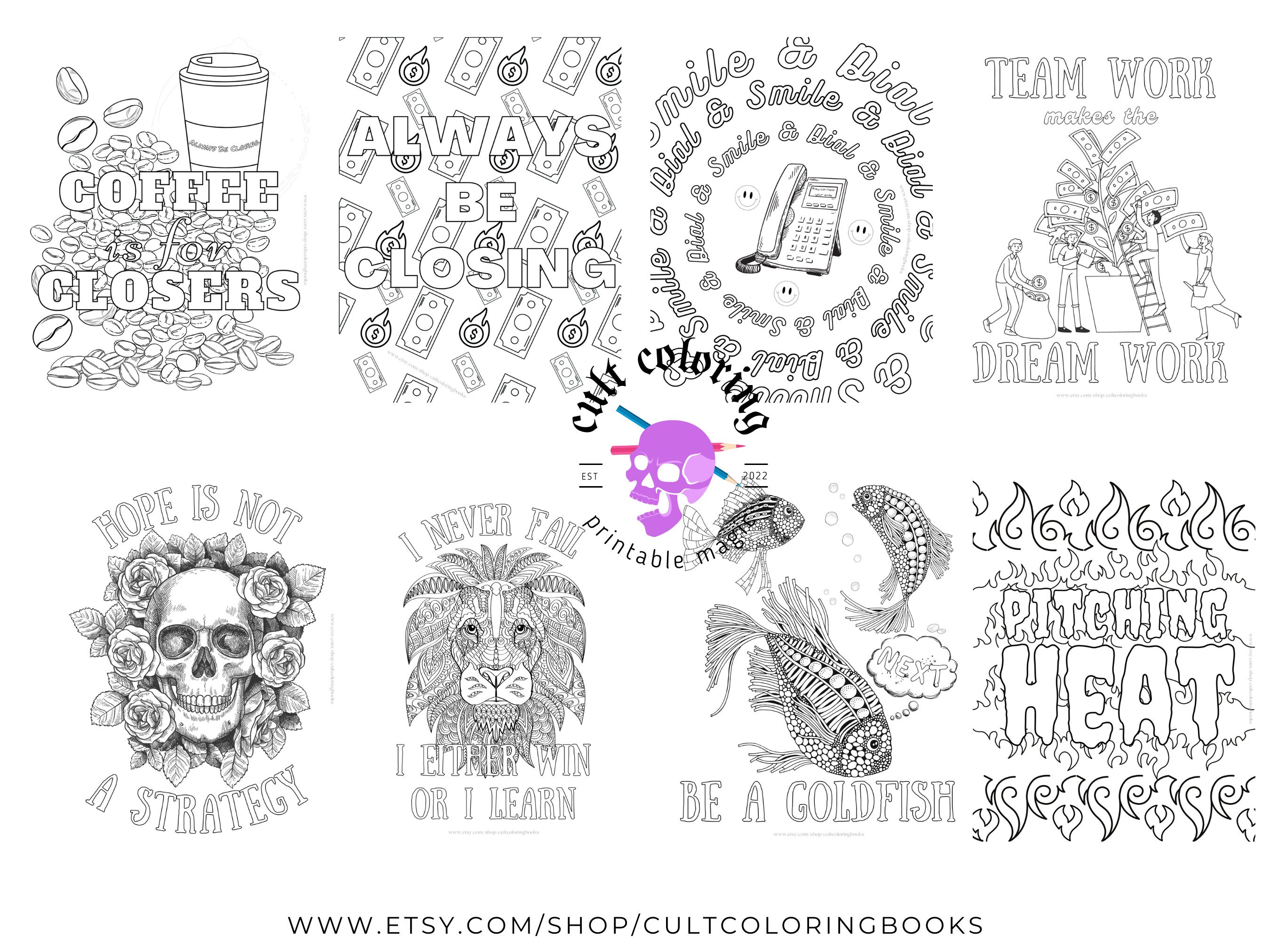 Coloring is for Closers: Printable Adult Coloring Pages Sales - Etsy