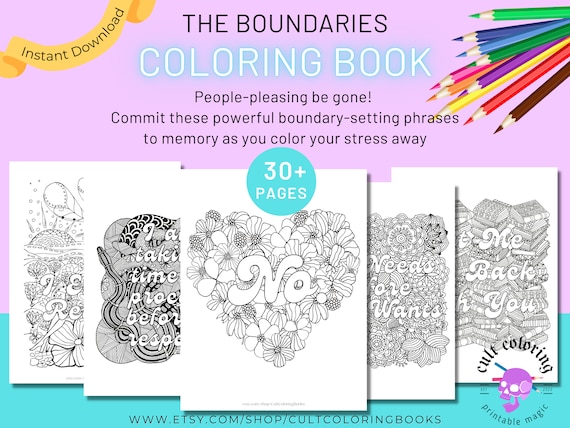 Boundaries: a Mental Health Art Therapy Adult Coloring Book - Etsy