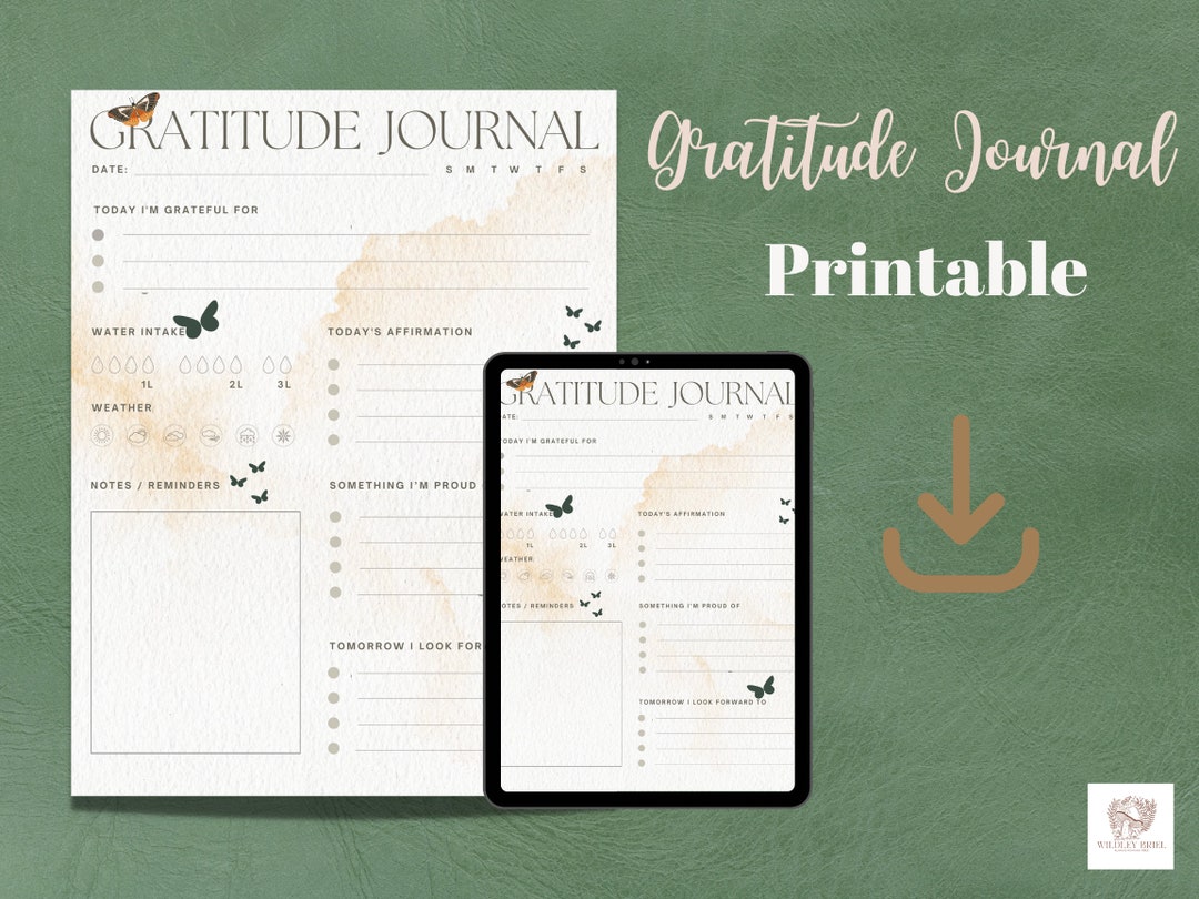 Watercolor Gratitude Journal - Etsy