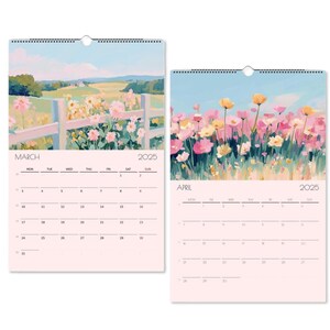 2025 Pastel Wall Calendar Artsy Wall Calendar Watercolor Art Monthly ...