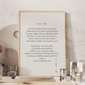 Personalized Poetry Print | Custom Literary Wall Art | Modern Verse ...