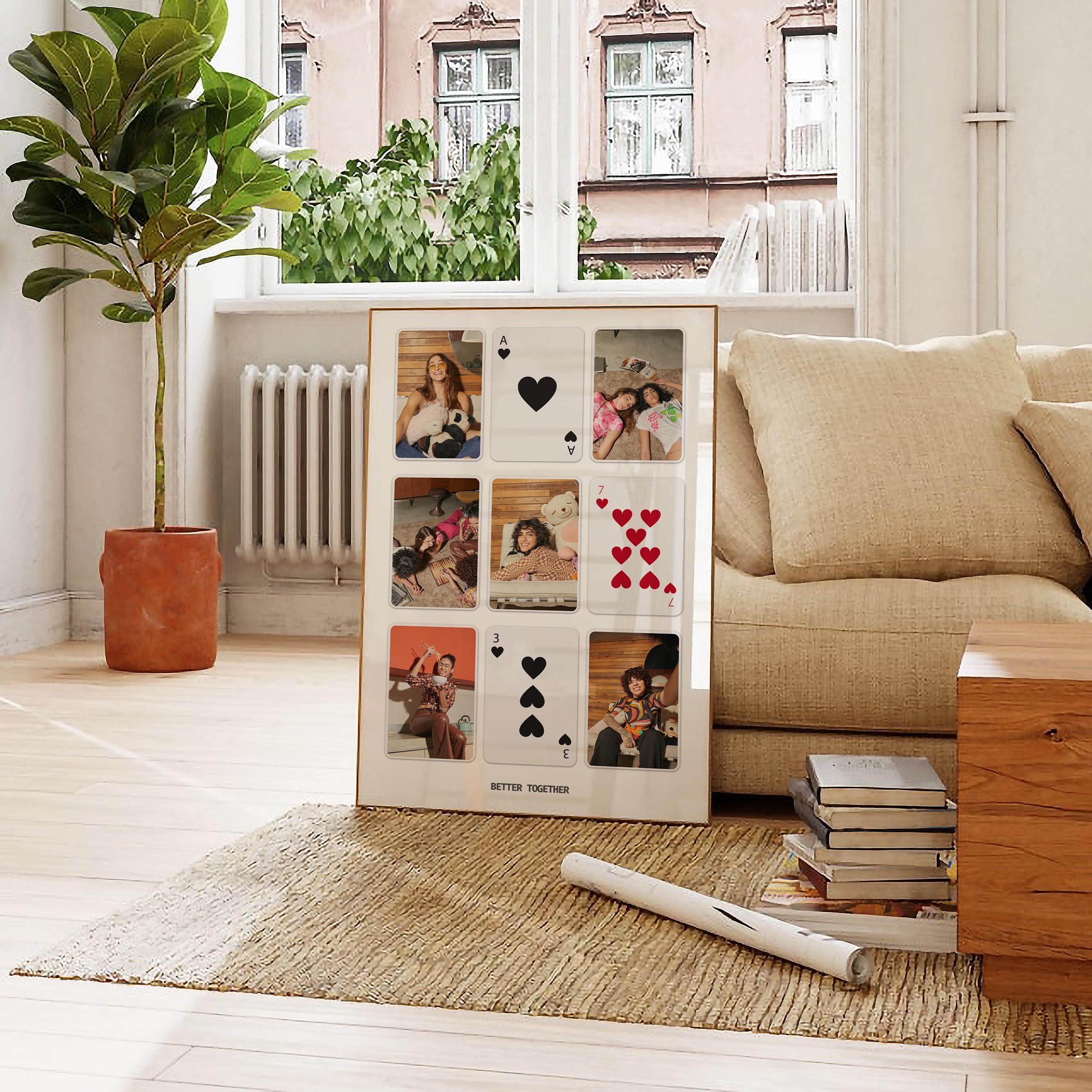 Custom Photo Playing Card Wall Art, Personalized Best Friend, Roommate ...