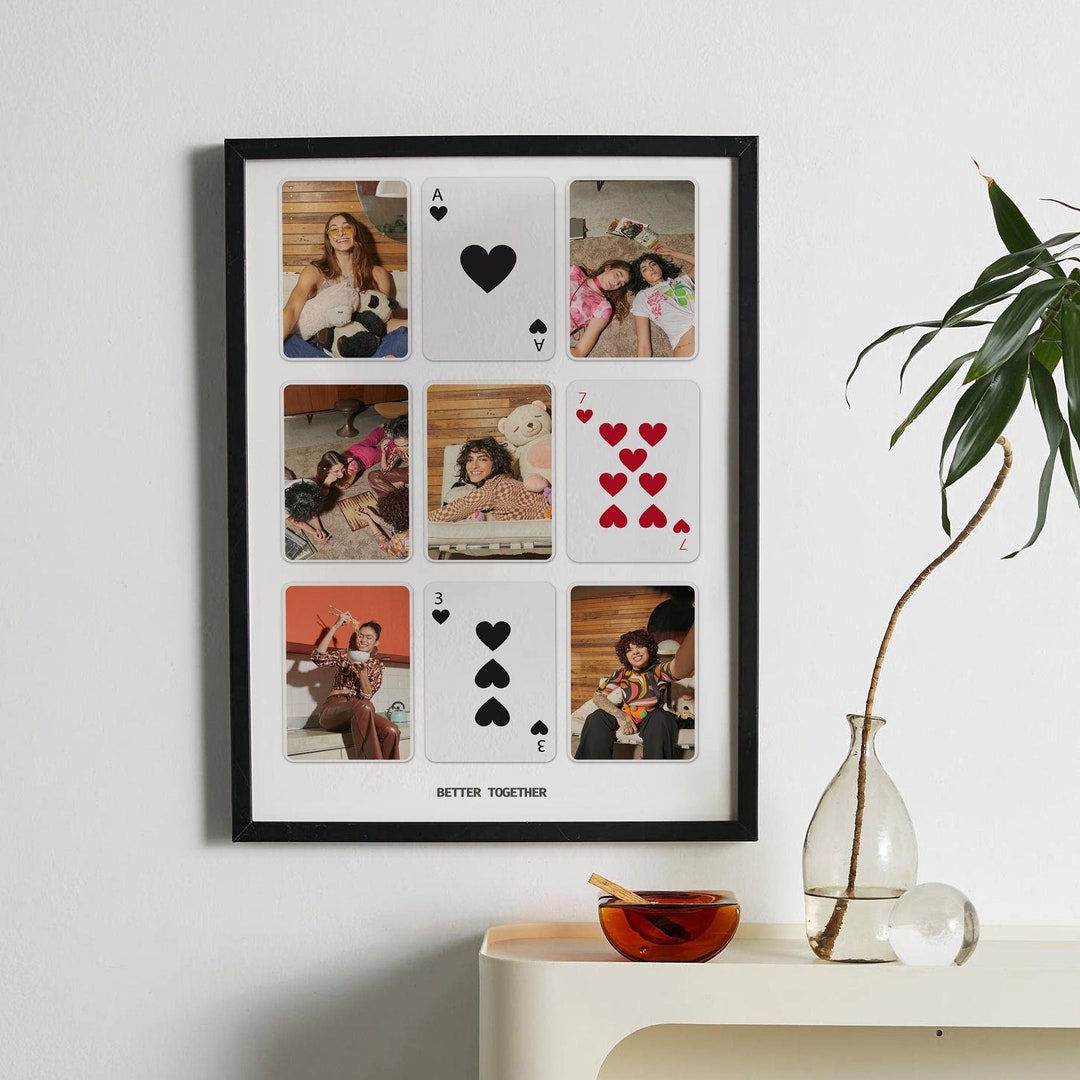 Custom Photo Playing Card Wall Art, Personalized Best Friend, Roommate ...