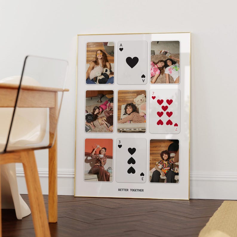 Custom Photo Playing Card Wall Art, Personalized Best Friend, Roommate ...