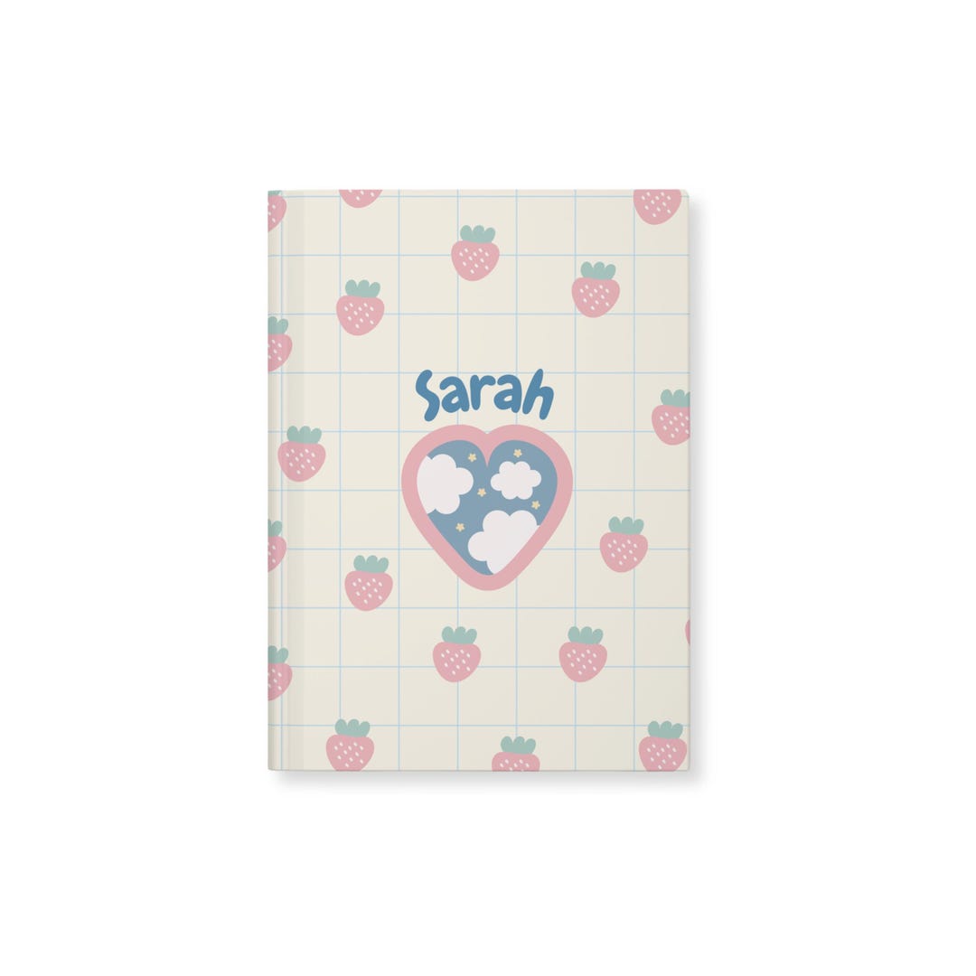 Pastel Personalized Journal Cute Kawaii Aesthetic Notebook Custom Name ...