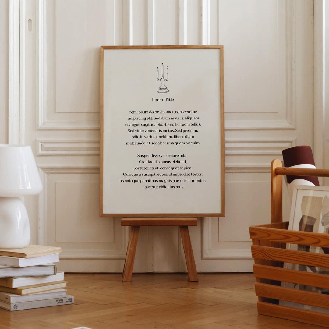 Custom Poem Print Personalized Verse Wall Art Meaningful Quote Poetry ...