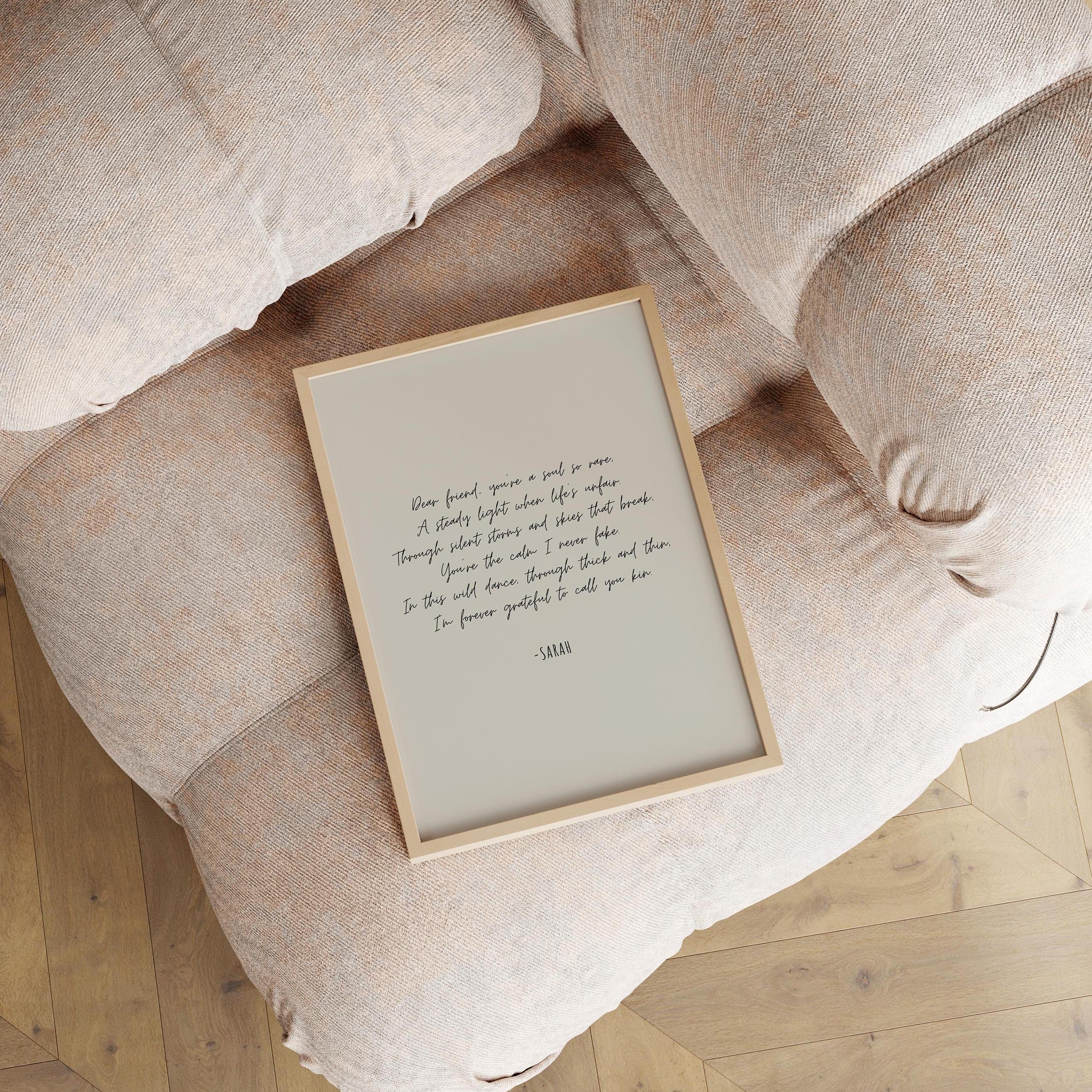 Custom Poem Print, Poetry Poster Custom, Sentimental Wall Decor ...