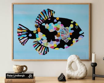 Rainbow Fish - Art Print - Etsy