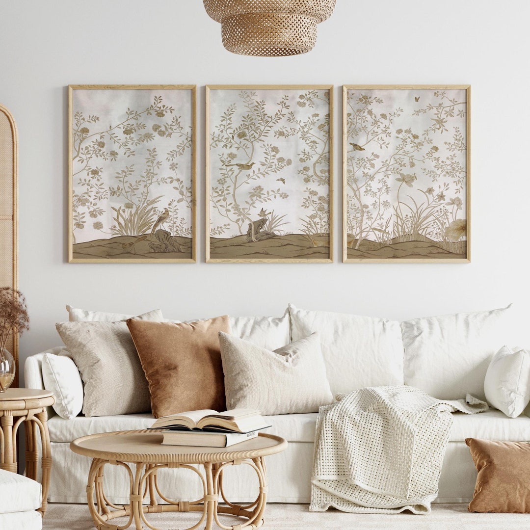 Prints Set of 3, Bird Flock Wall Art, Mid Century Modern Art Set of 3 ...