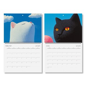2025 Cat Art Wall Calendar Cute Colorful Room Decor Fun Room Decor Cute ...