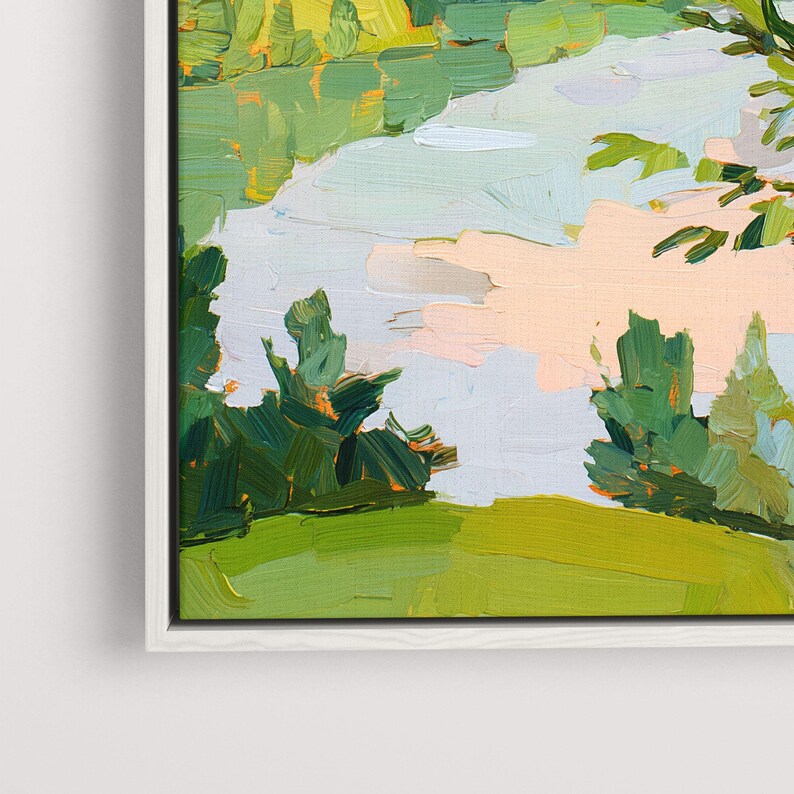 River Landscape Canvas Wall Art – Nature-inspired Painting - Etsy
