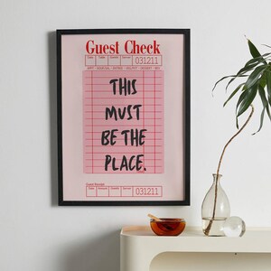 Custom Guest Check Poster: Retro Typographic Wall Art - Etsy