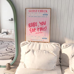 Custom Guest Check Poster: Retro Typographic Wall Art - Etsy