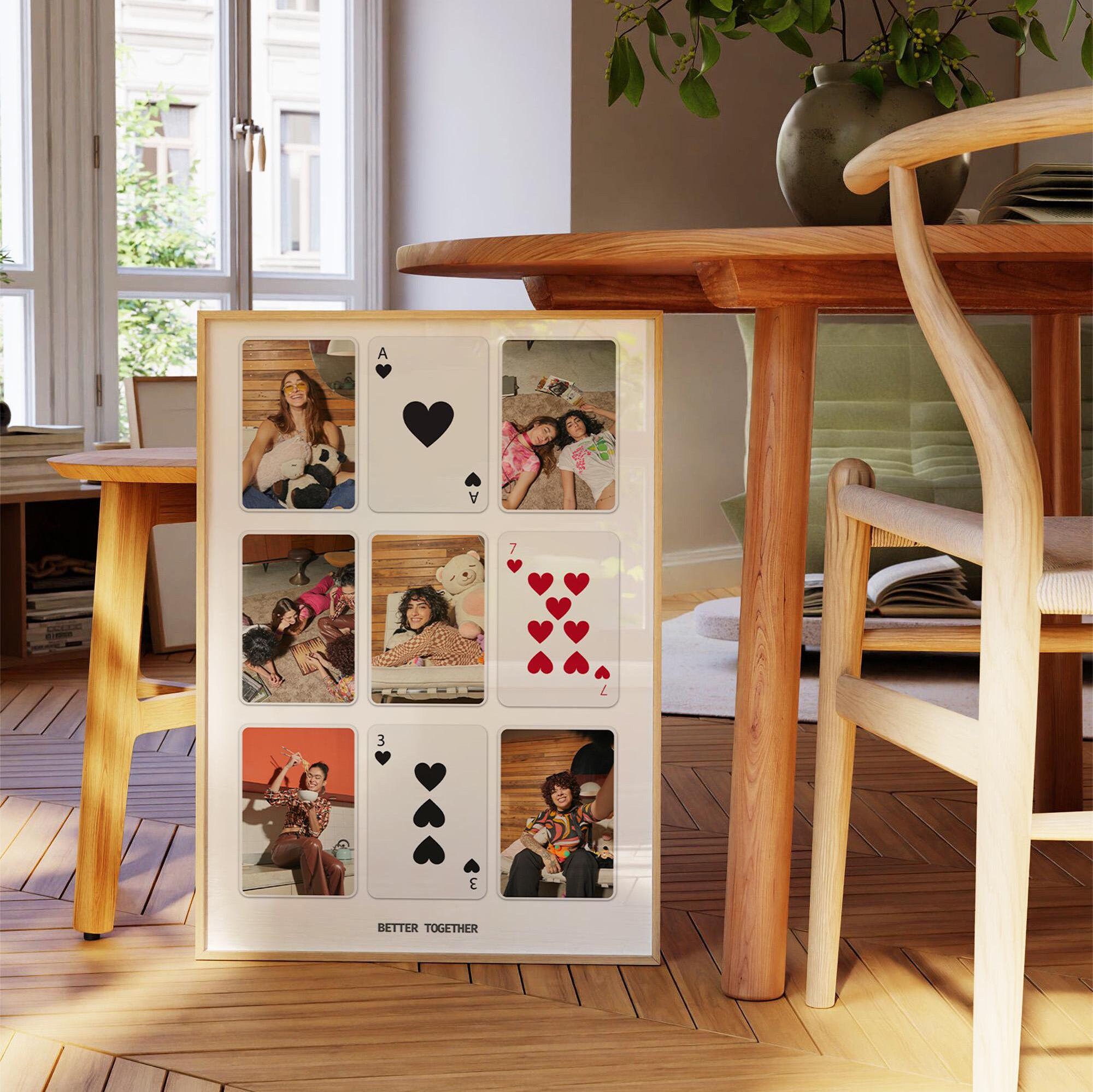 Custom Photo Playing Card Wall Art, Personalized Best Friend, Roommate ...
