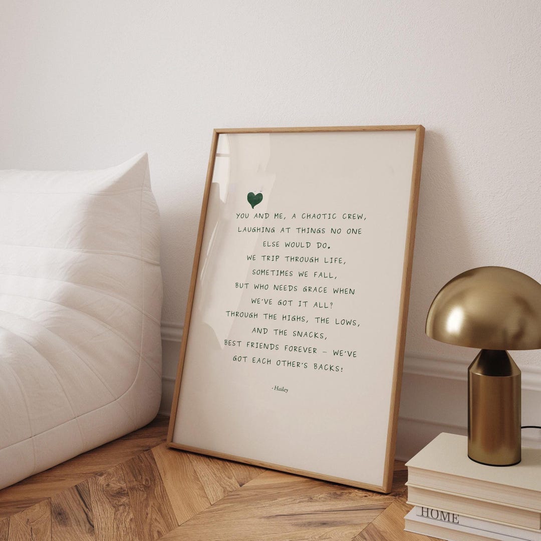 Custom Poem Print: Sentimental Framed Wall Art - Etsy
