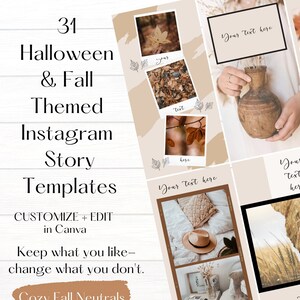 Editable Instagram Story Templates, Fall Story Templates, Editable ...