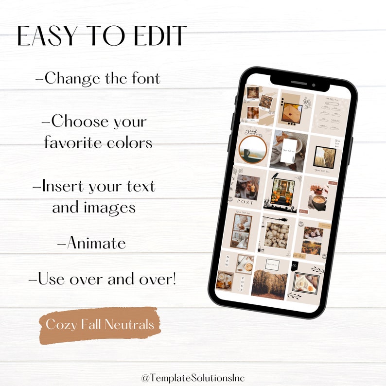 Editable Instagram Story Templates, Fall Story Templates, Editable ...