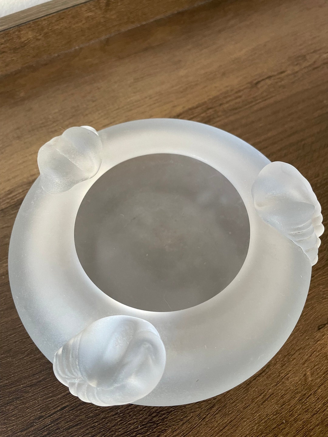 Frosted Glass Ashtray Dish With Shells - Etsy