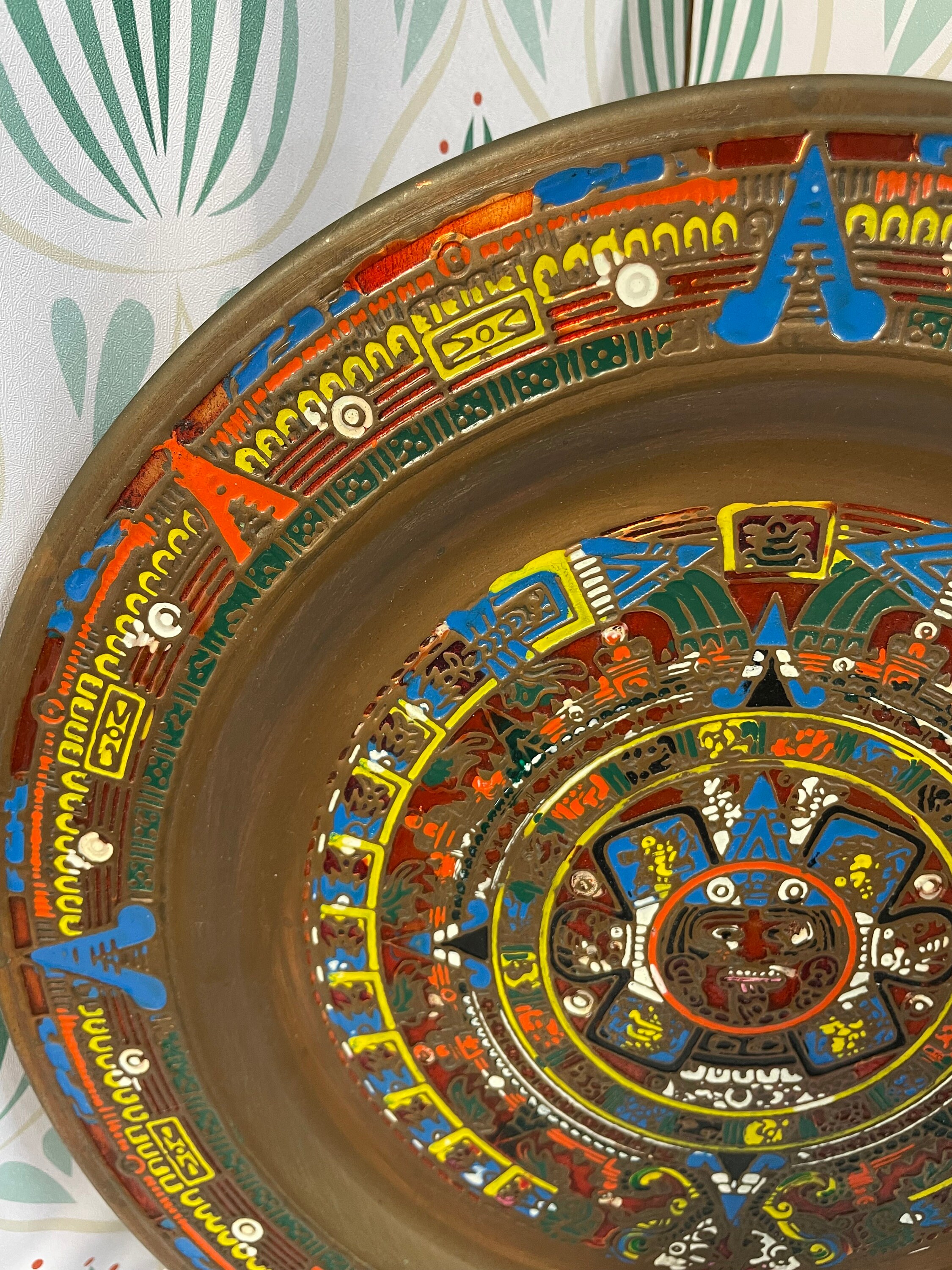 Vintage Mexico Mayan Calendar Plate - Etsy