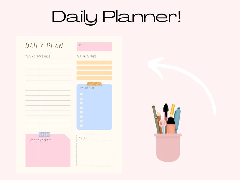 BEST Printable Daily Planner Printable Template, Digital Daily Planner ...