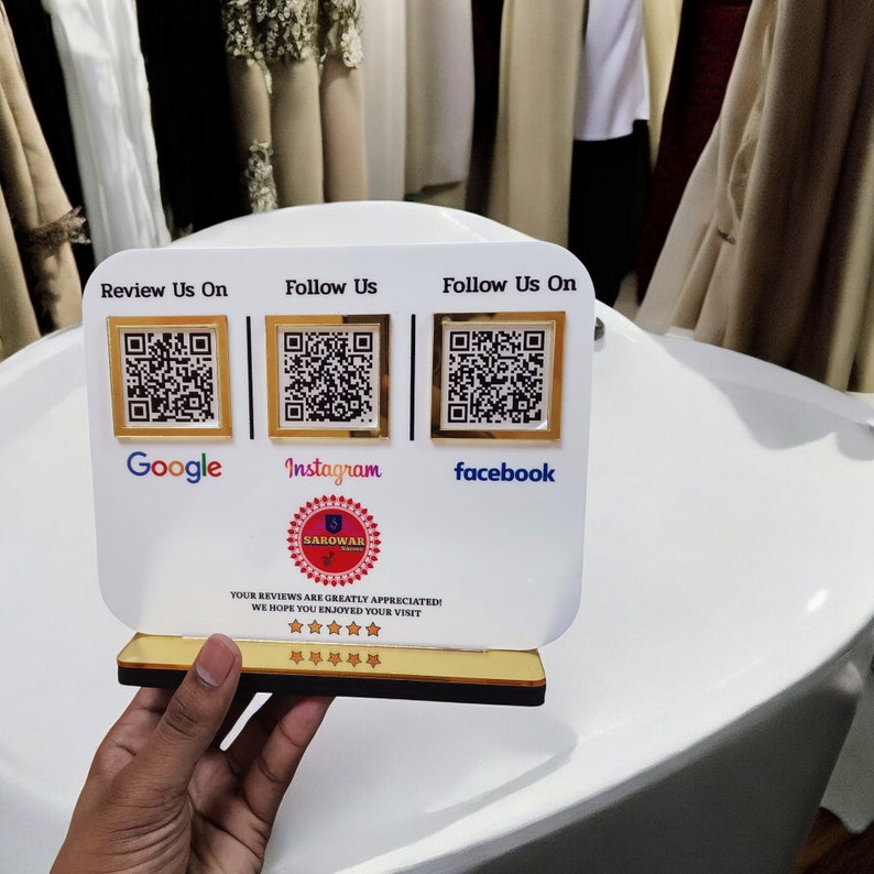 NFC Multi QR Code Business Social Media Sign | Payment Sign | Custom ...