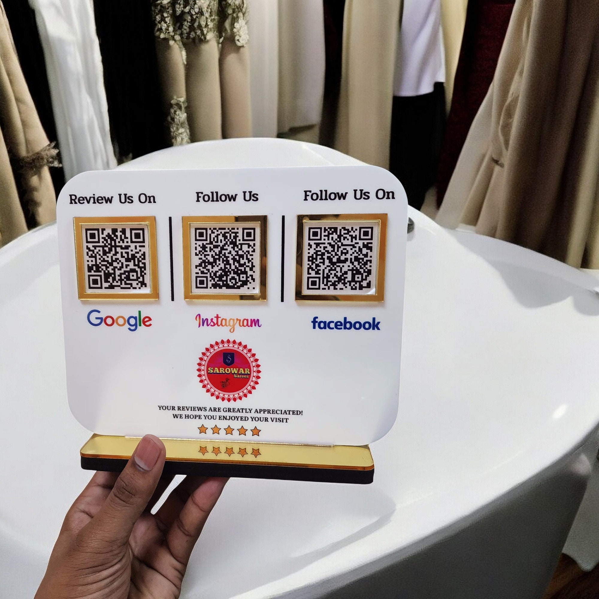 NFC Multi QR Code Business Social Media Sign | Payment Sign | Custom ...