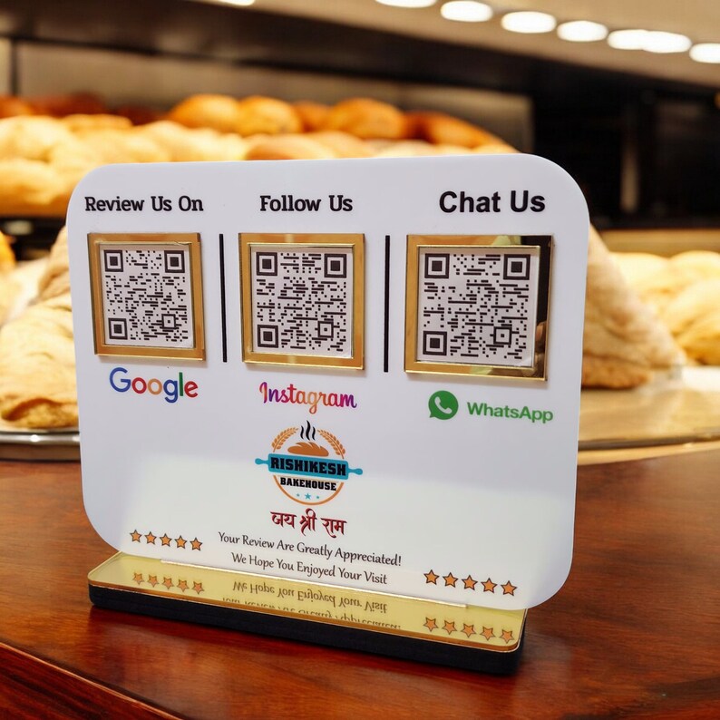 NFC Multi QR Code Business Social Media Sign | Payment Sign | Custom ...