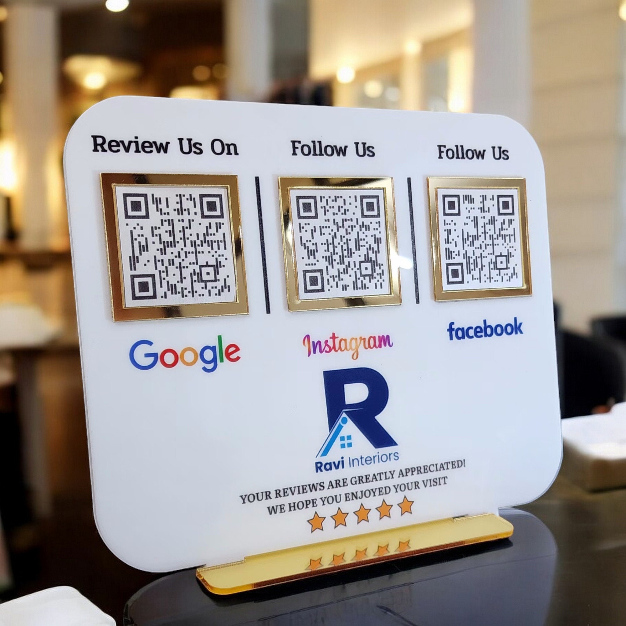 NFC Multi QR Code Business Social Media Sign Payment Sign Custom Logo ...