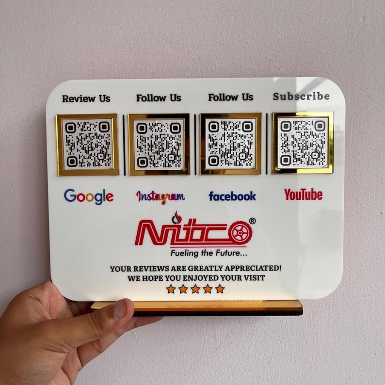 NFC Multi QR Code Business Social Media Sign | Payment Sign | Custom ...