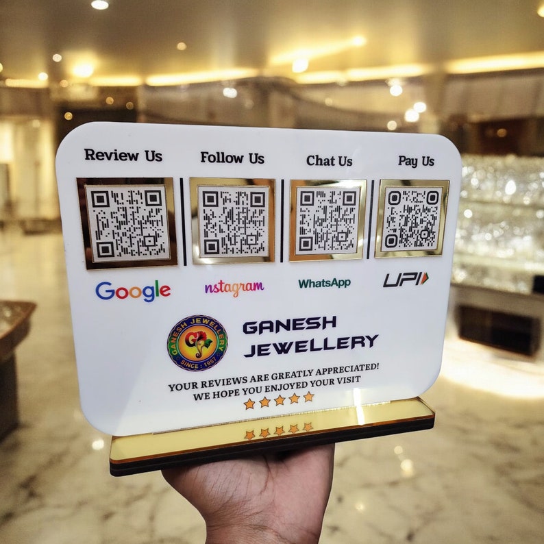 NFC Multi QR Code Business Social Media Sign | Payment Sign | Custom ...
