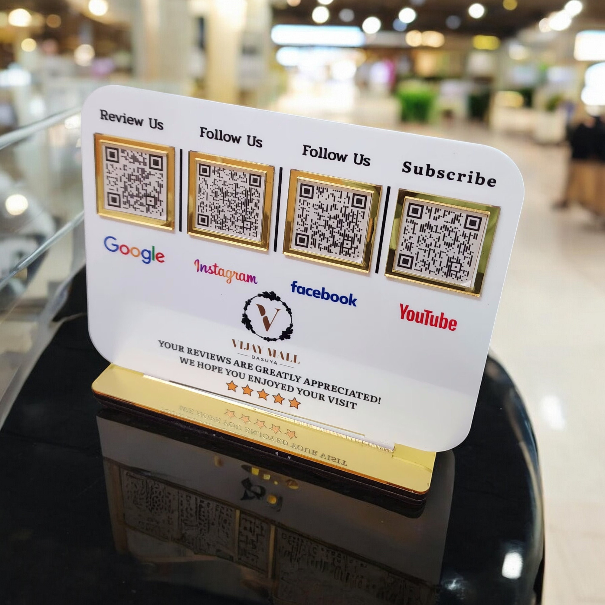 NFC Multi QR Code Business Social Media Sign Payment Sign Custom Logo ...