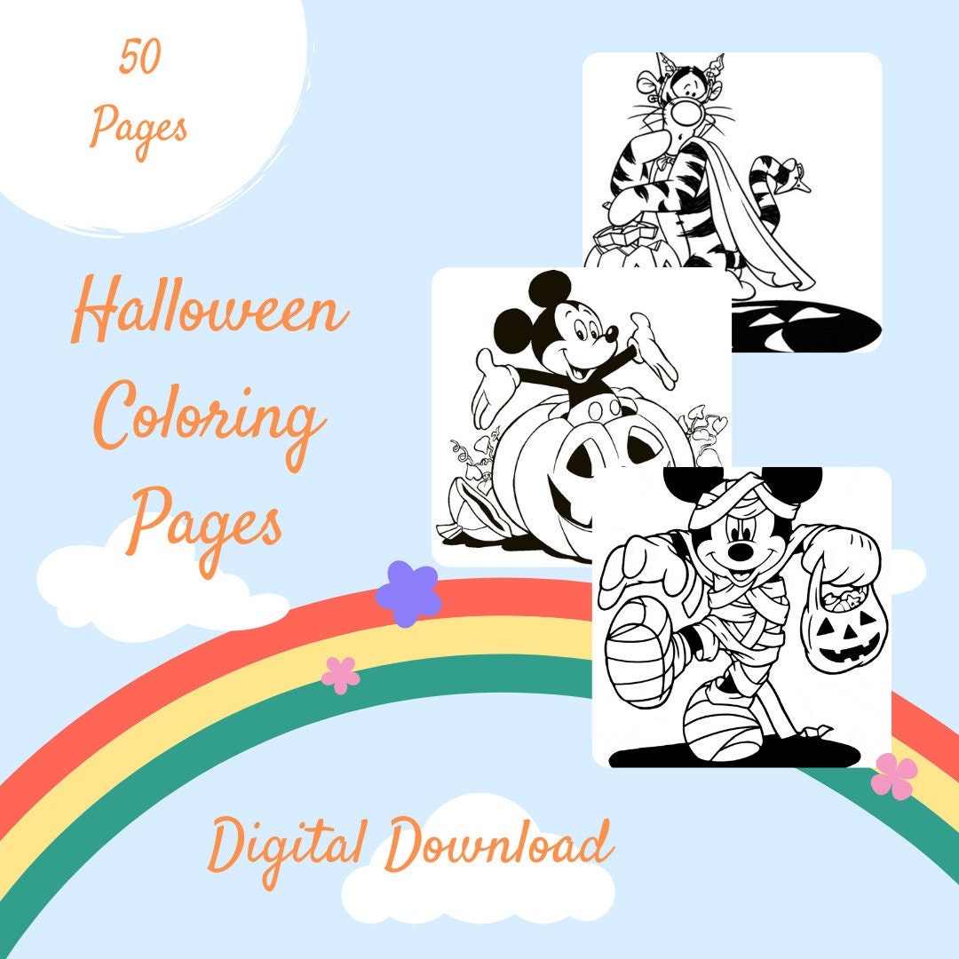 Halloween Coloring Pages Pack of 50 Digital Download Coloring Pages ...
