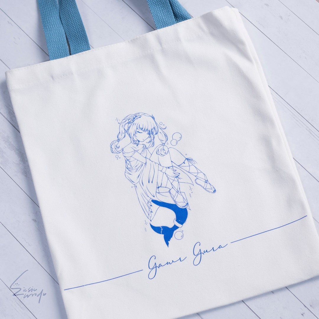 Hololive EN Vtuber Sleeping Gawr Gura Totebag Ina Cali Mori - Etsy