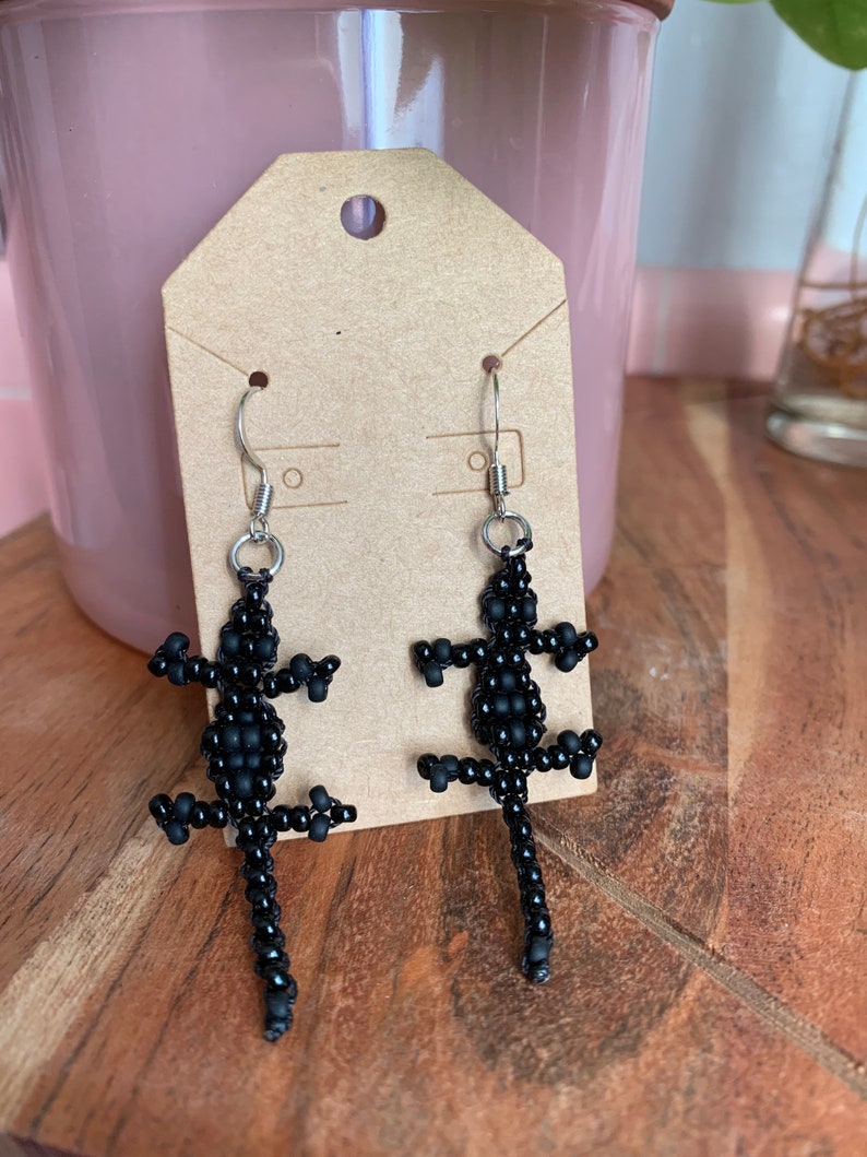 90’s Beaded Lizard Earrings - Etsy