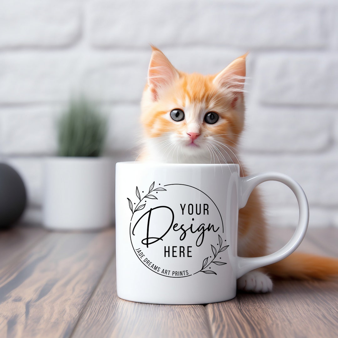 Kitten Mug Mockup, White Ceramic 11oz Coffee Mug (digital Download) - Etsy